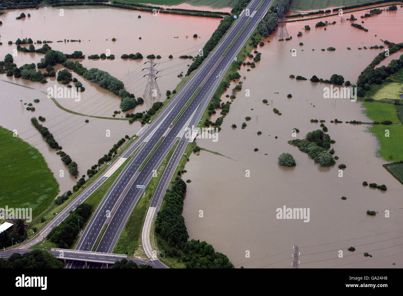 Aerial view of the m1 closed near rotherham hi-res stock photography ...