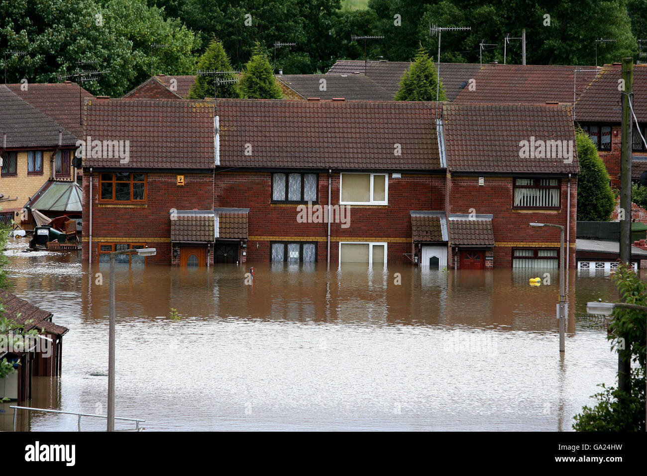 The village of Catcliffe near Sheffield which is under water after two ...
