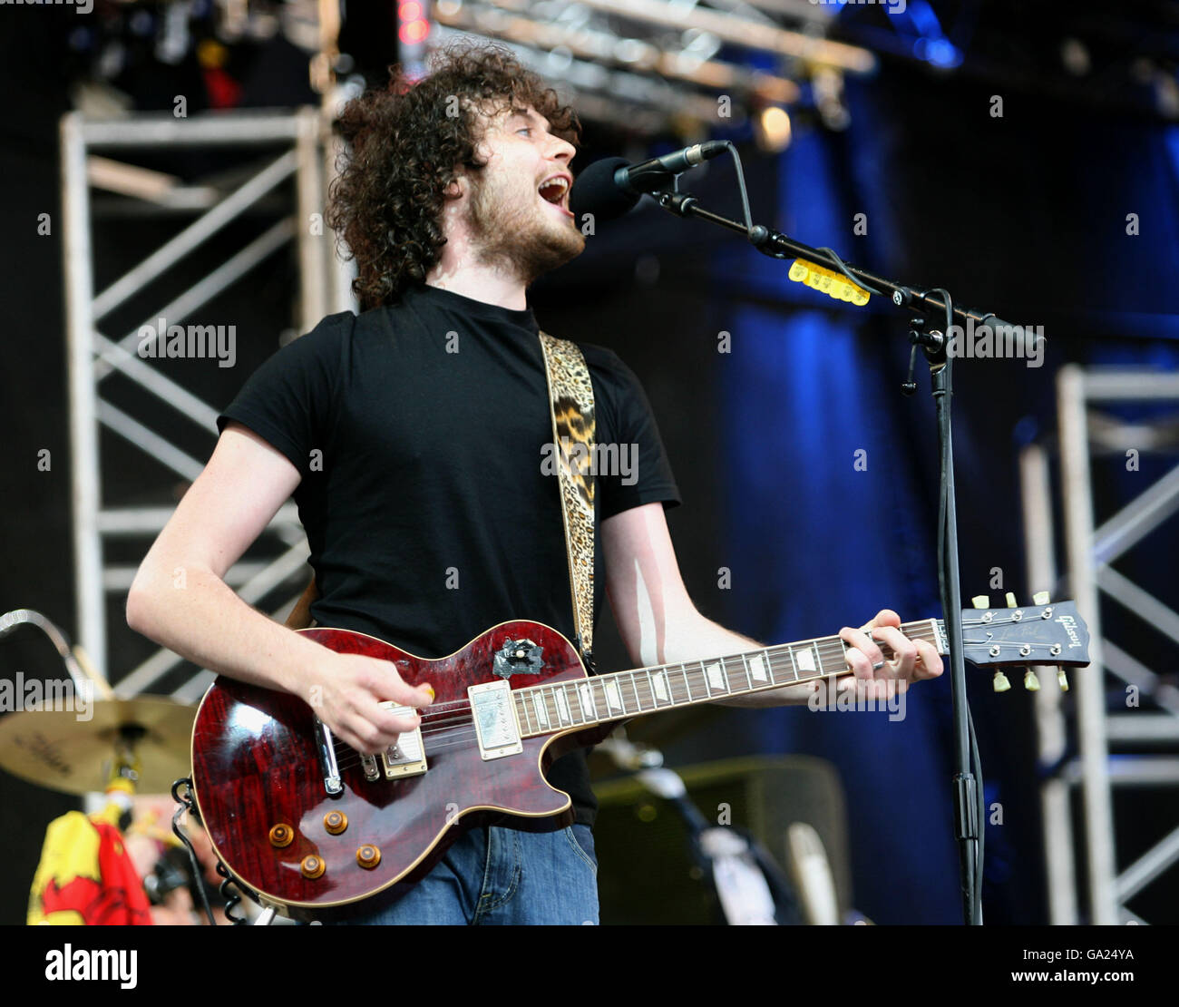 The Fratellis performs on the Pyramid stage at the 2007 Glastonbury ...