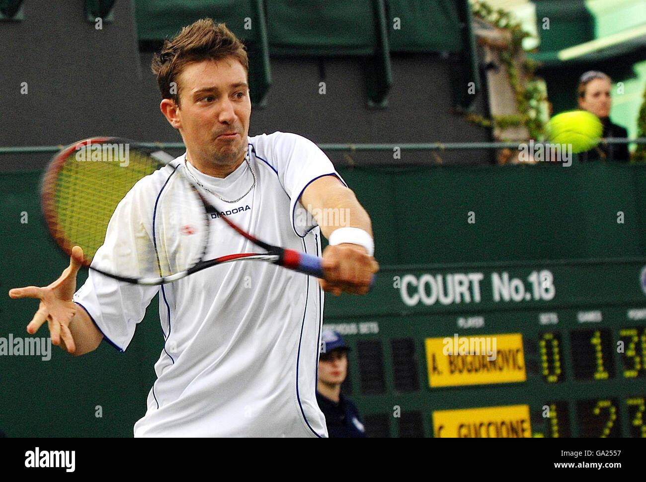 Great Britain's Alex Bogdanovic in action against Australia's Chris ...