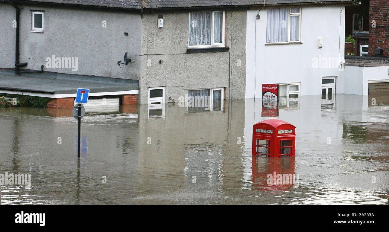 A general view of part of the flooded village of Catcliffe, South ...
