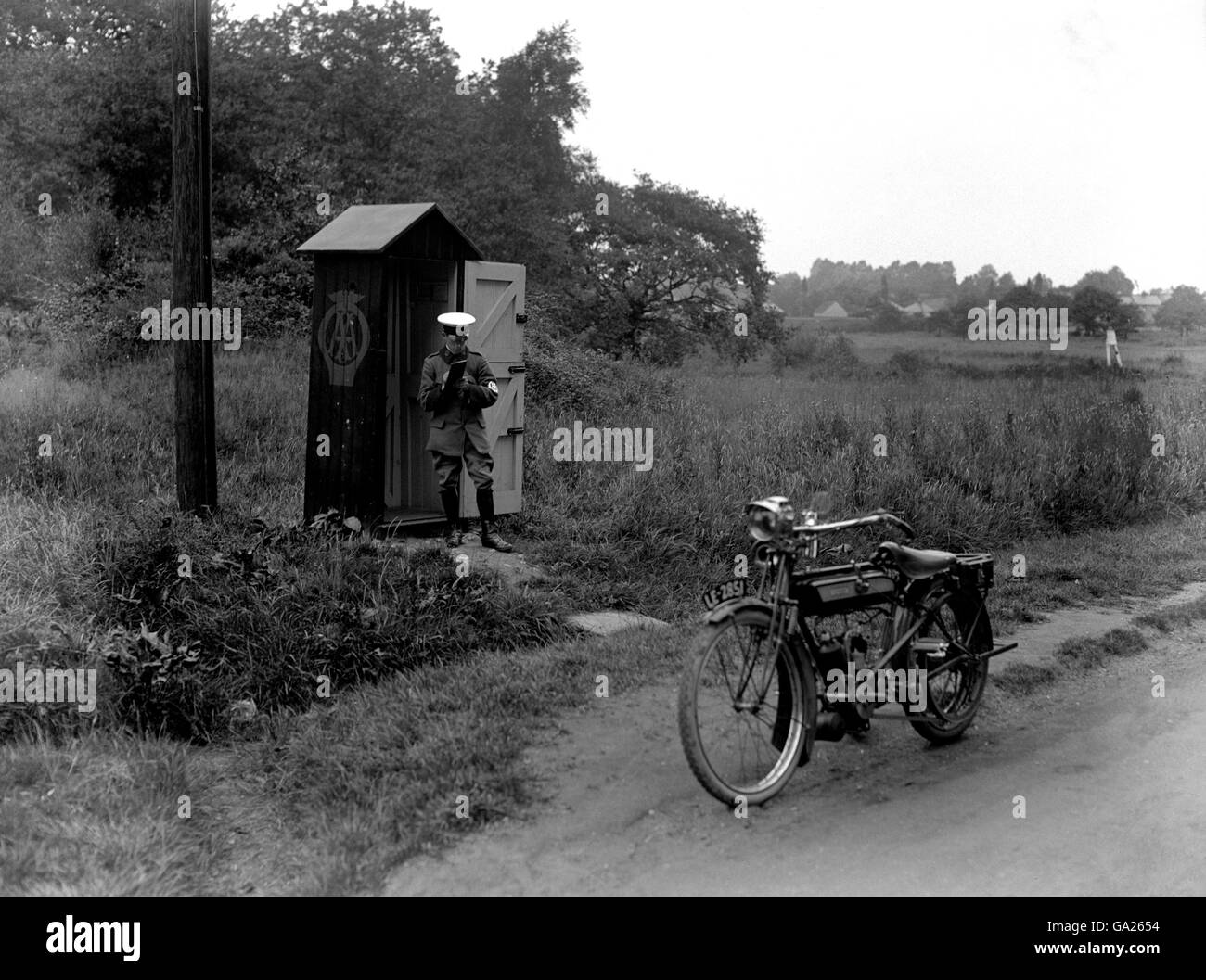 An AA emergency inspector uses an Automobile Association Roadside ...