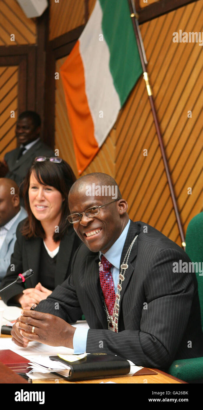 New Mayor of Portlaoise, Nigerian-born Rotimi Adebari, at the Town ...