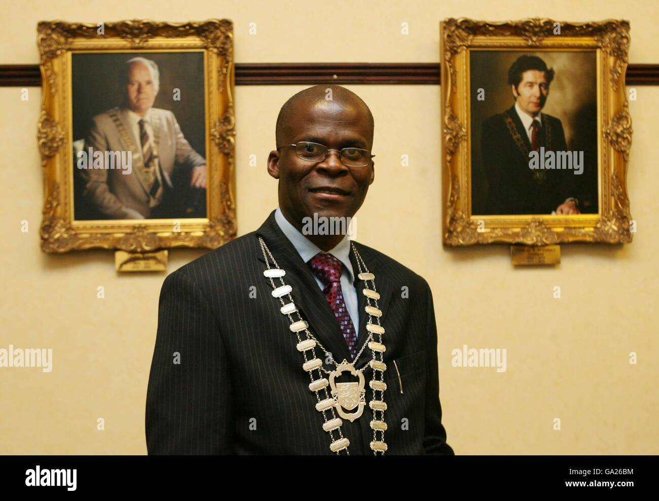 New Mayor of Portlaoise, Nigerian-born Rotimi Adebari, at the Town ...