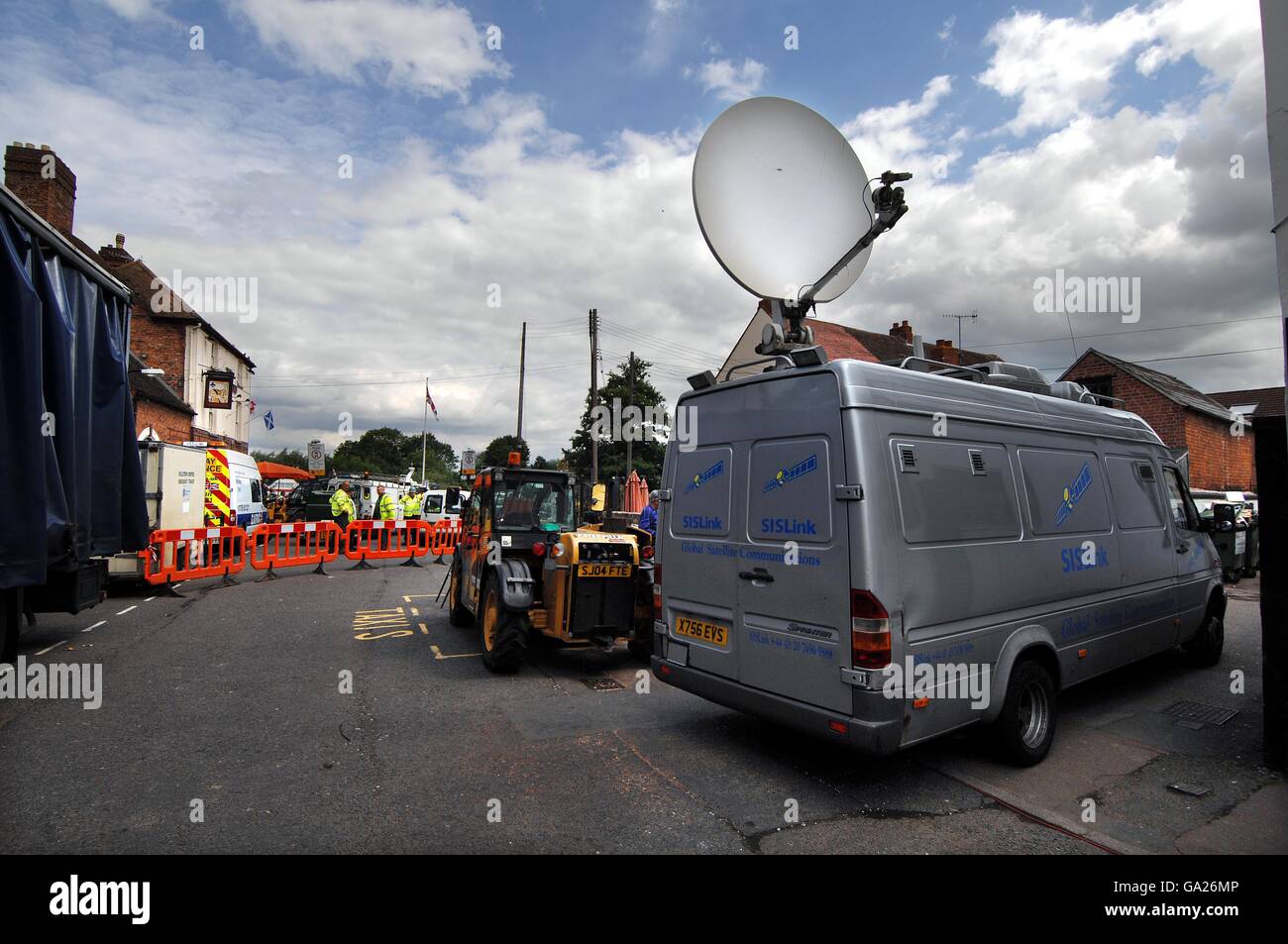 TV News broadcast vehicles Stock Photo - Alamy