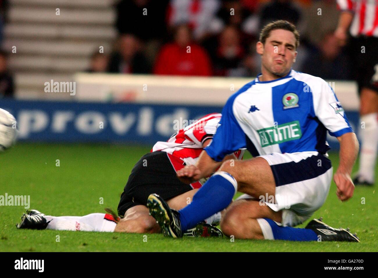 Blackburn rovers david dunn makes a strong challenge hi-res stock ...