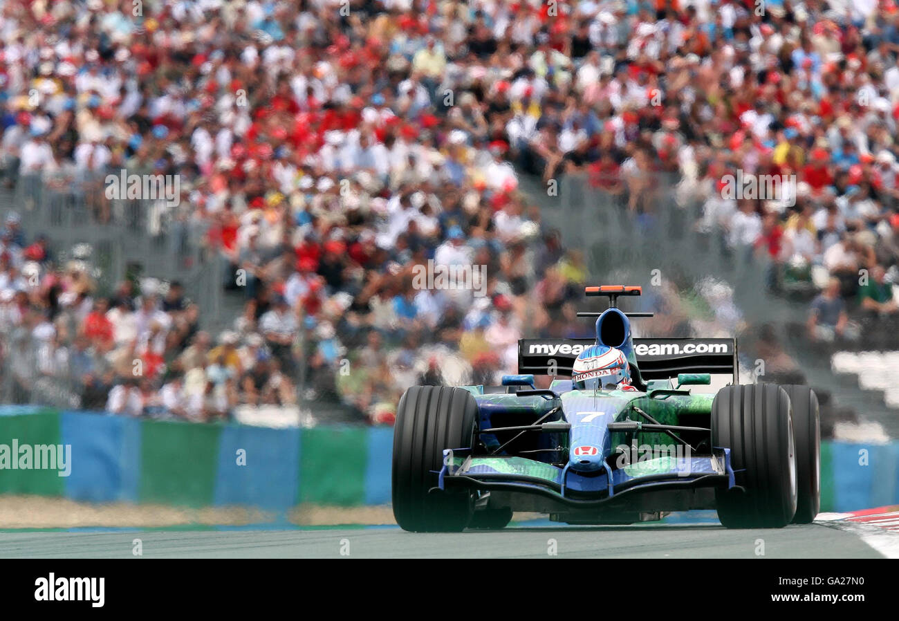 Jenson Button during the French Grand Prix at Magny Cours, Nevers ...