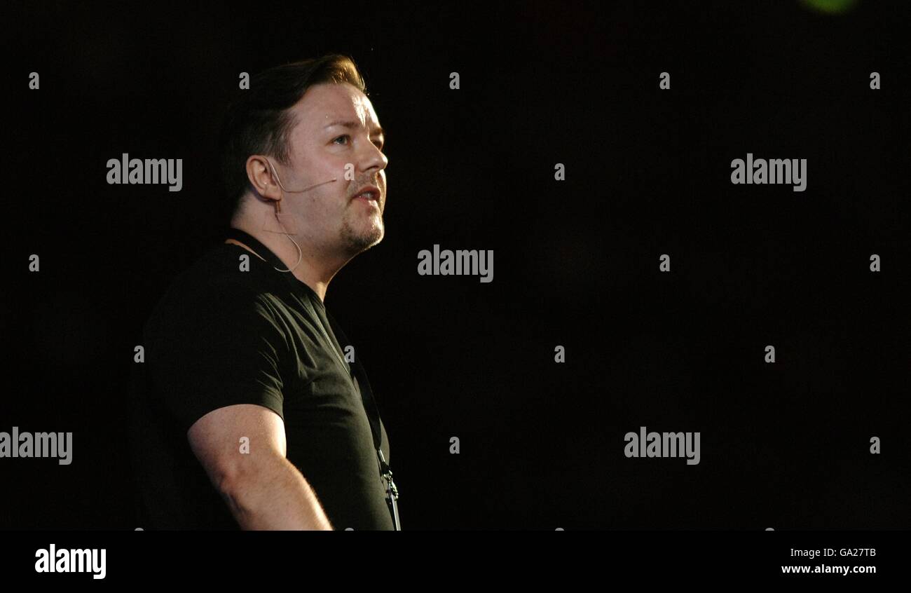 Ricky Gervais during the charity concert in memory of Diana, Princess ...