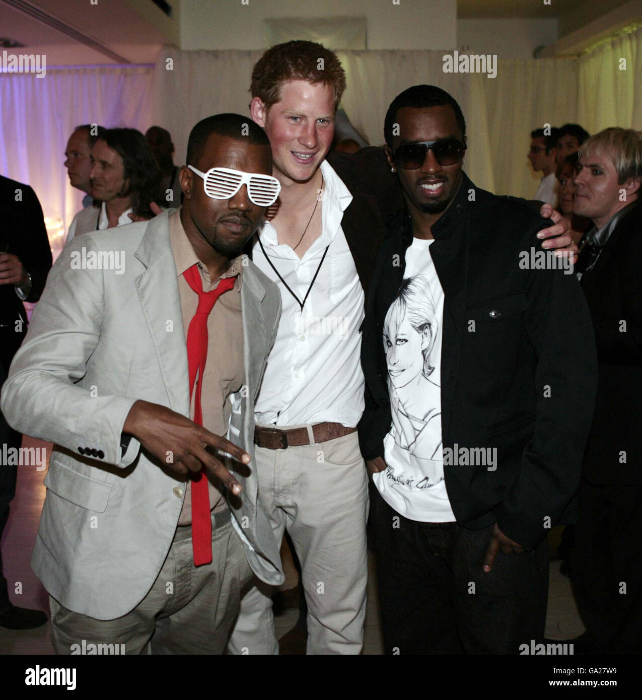 Prince harry and p diddy at wembley stadium hi-res stock photography ...