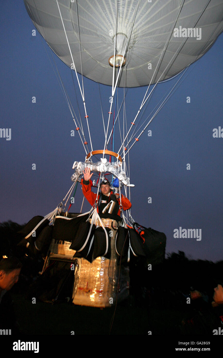 David Hempleman-Adams waves farewell as he takes to the skies in his ...