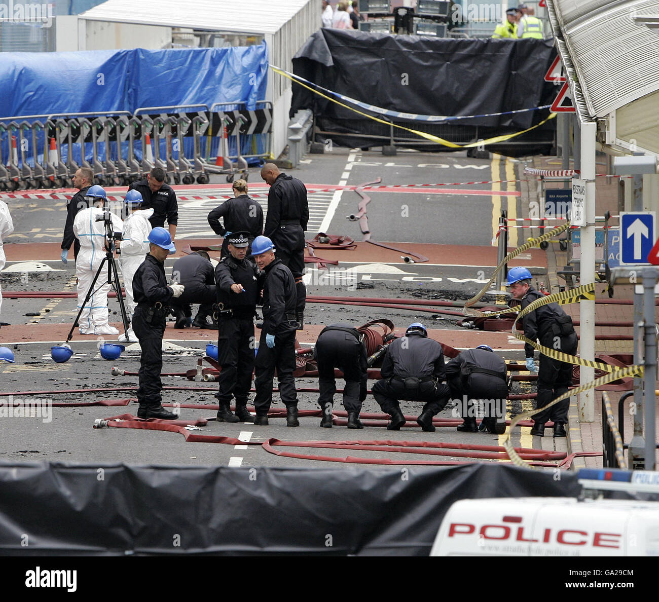Terrorism terror attack explosion police gv general view hi-res stock ...