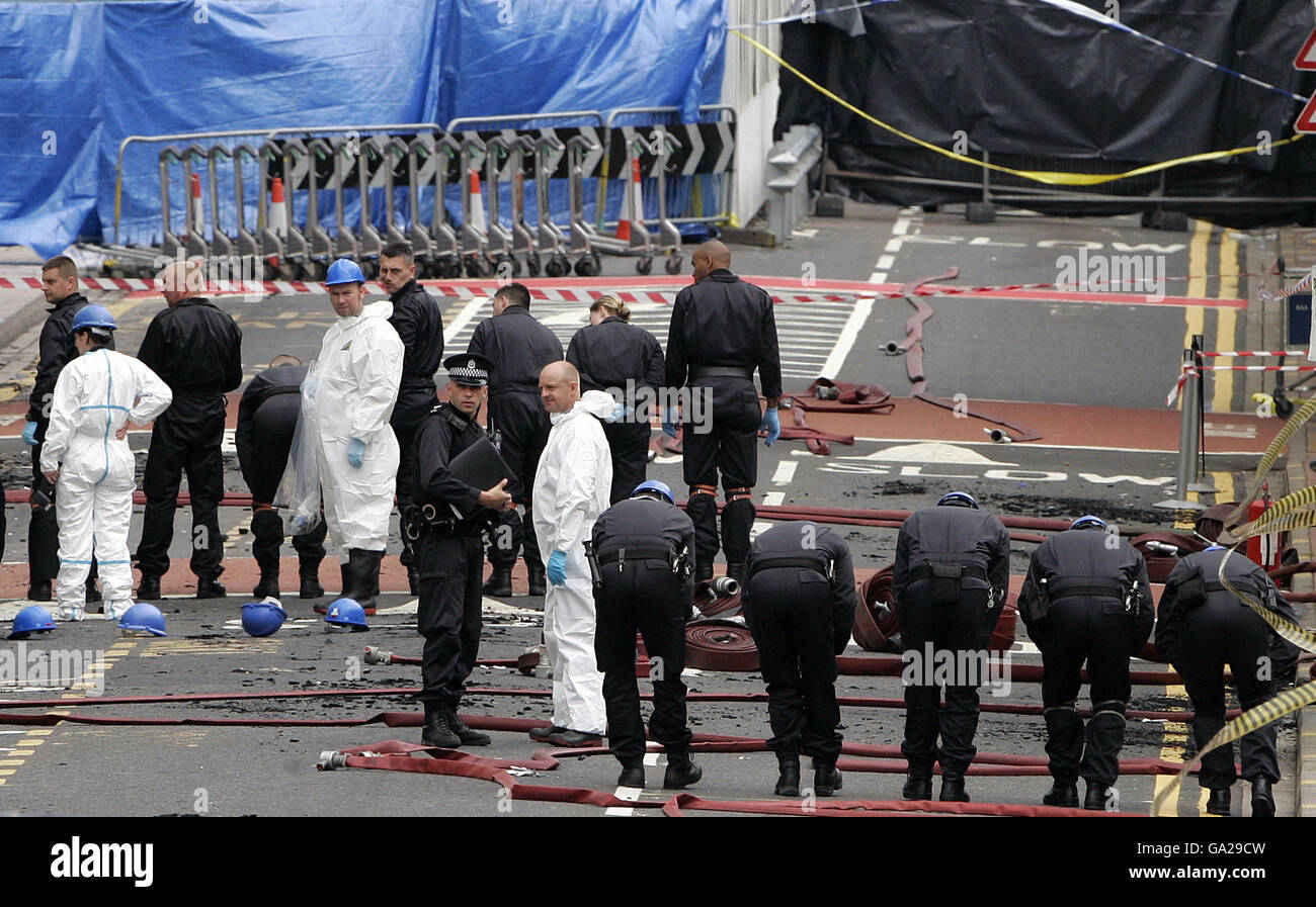 Terrorism terror attack explosion police gv general view hi-res stock ...