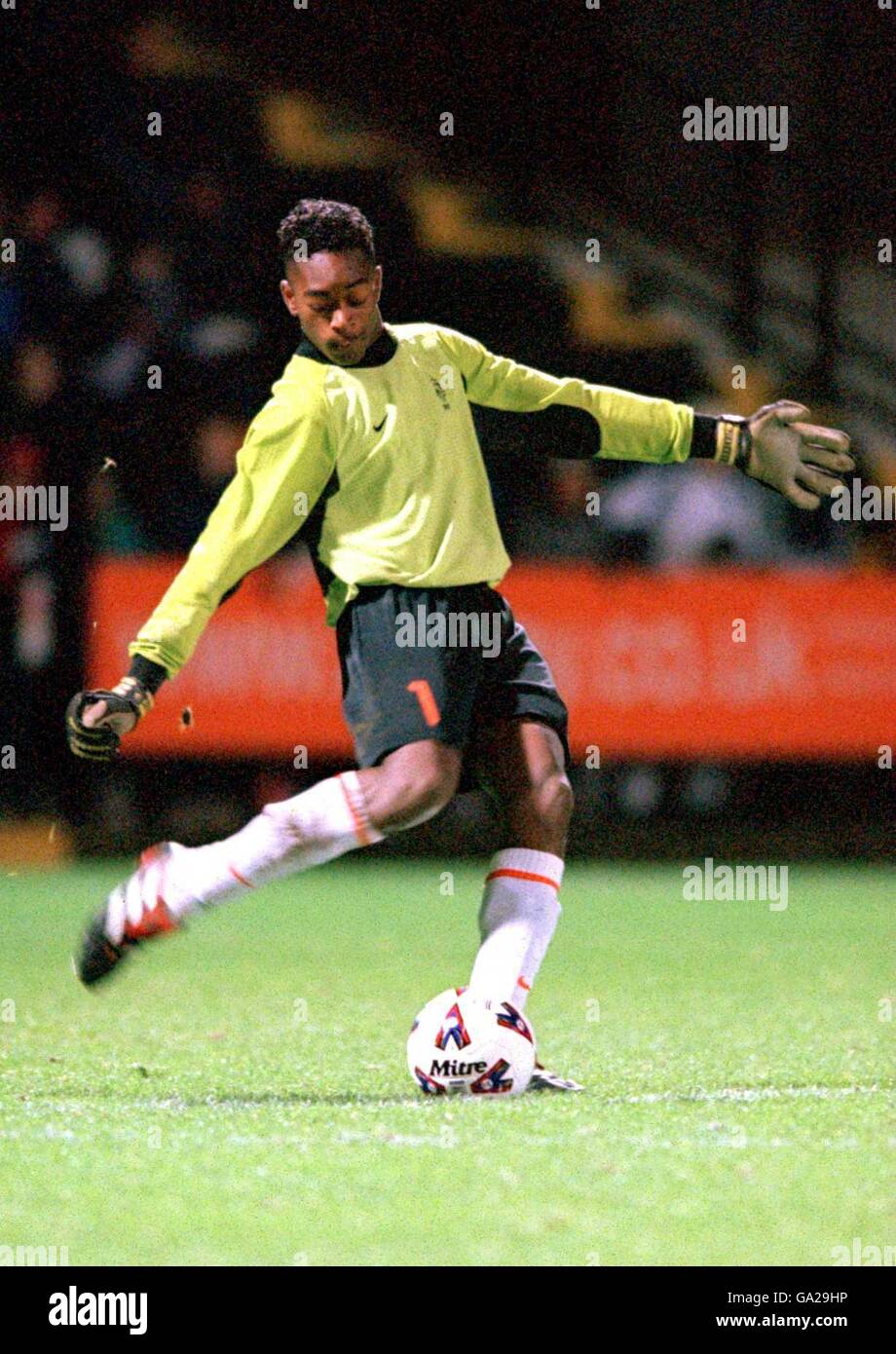 Holland goalkeeper kenneth vermeer kicks the ball upfield hi-res stock ...