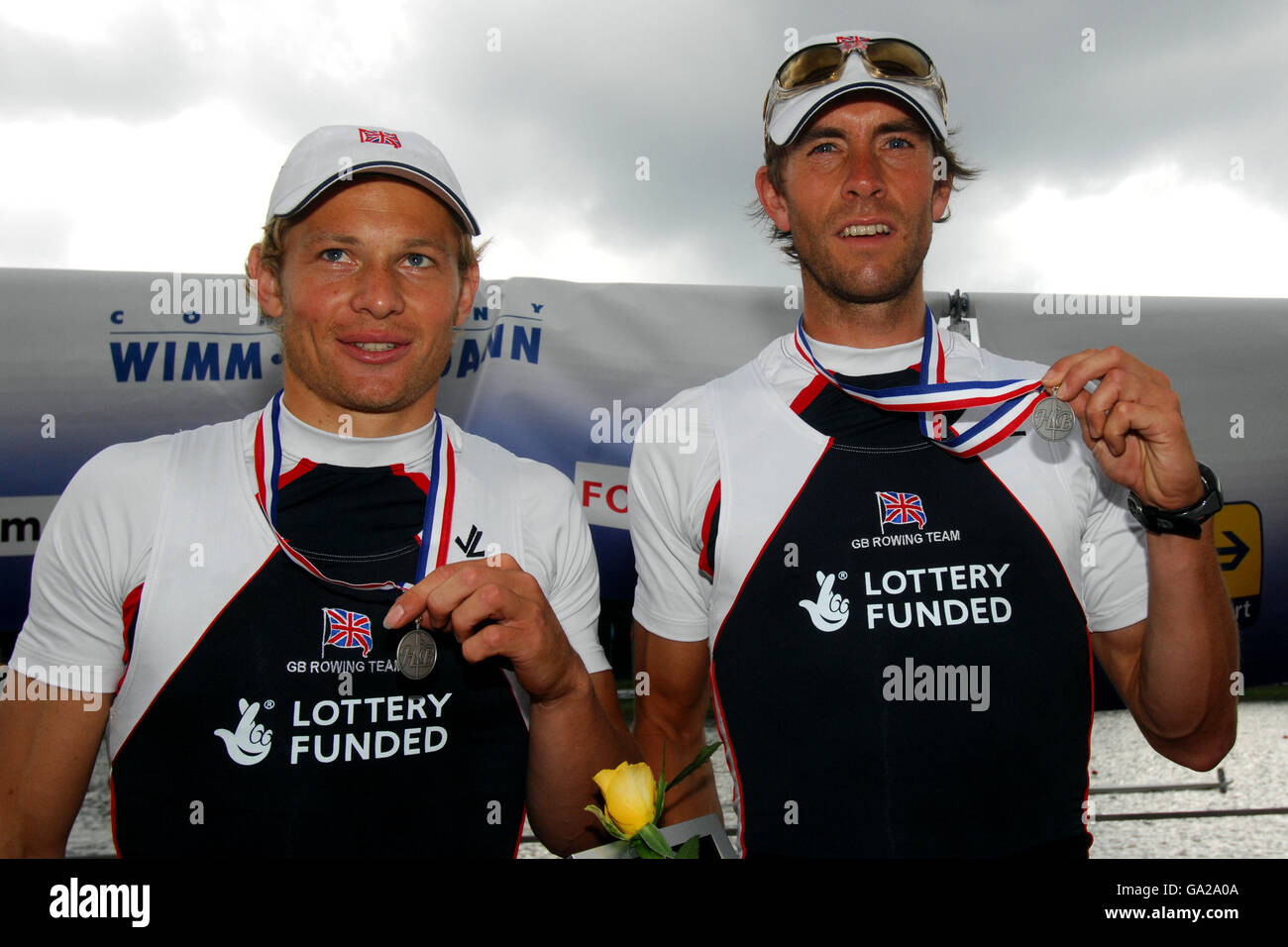 Rowing - 2007 World Cup - Bosbaan. Great Britain's Matt Beechey (l) and Daniel Hart (r) with ...