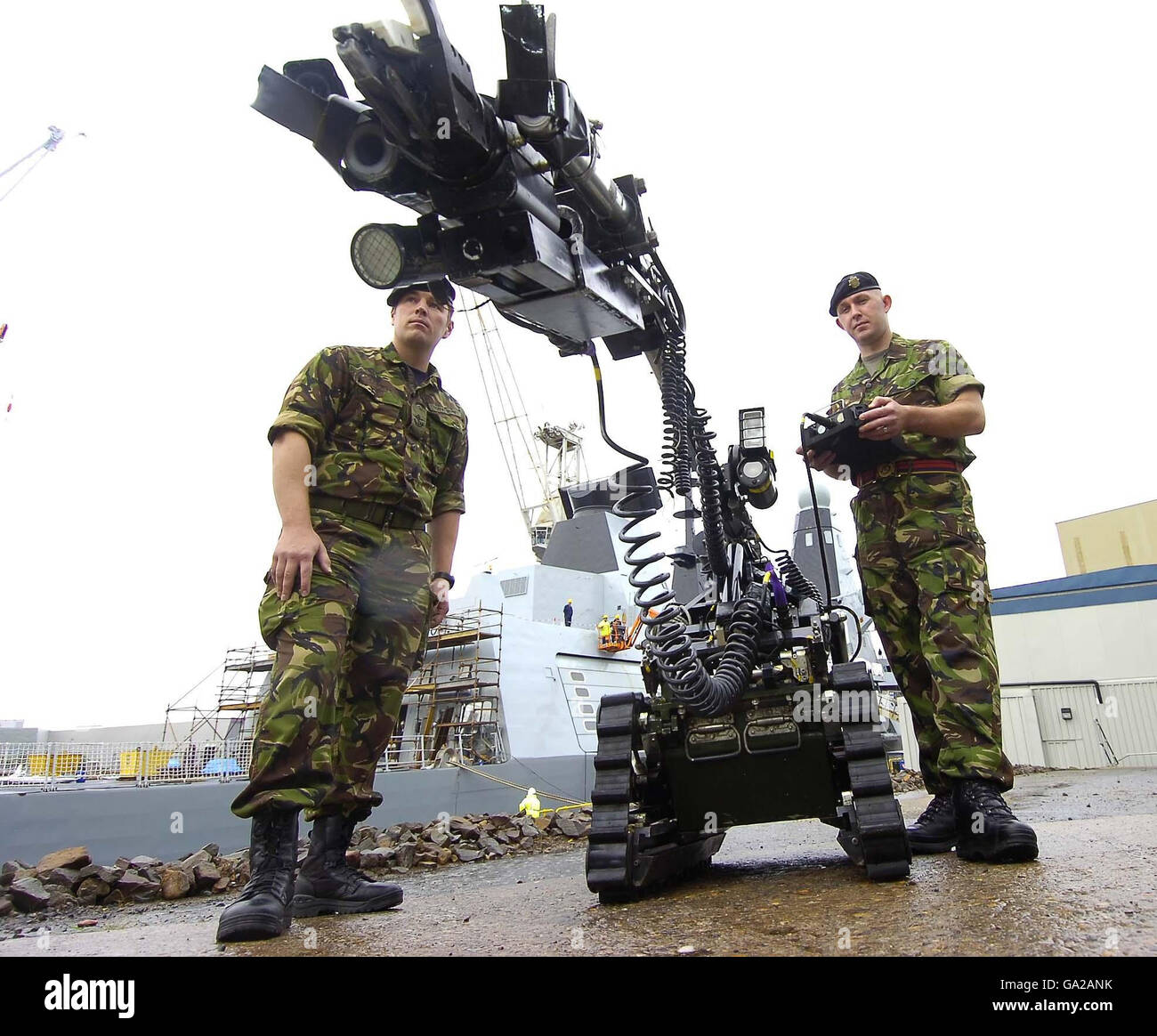 A BAE Systems bomb disposal squad demonstrates the equipment used ...
