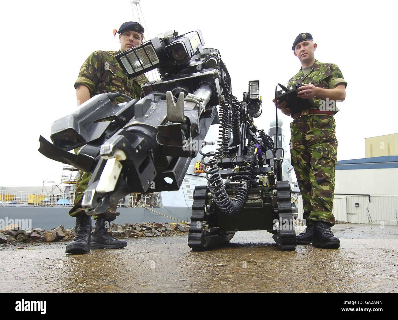 A BAE Systems bomb disposal squad demonstrates the equipment used ...