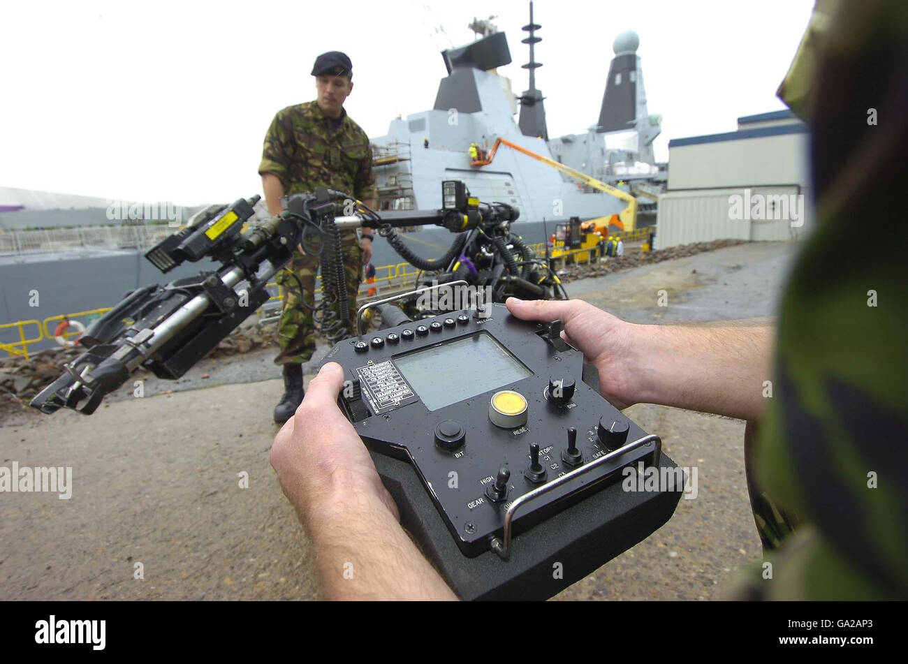 A BAE Systems bomb disposal squad demonstrates the equipment used ...