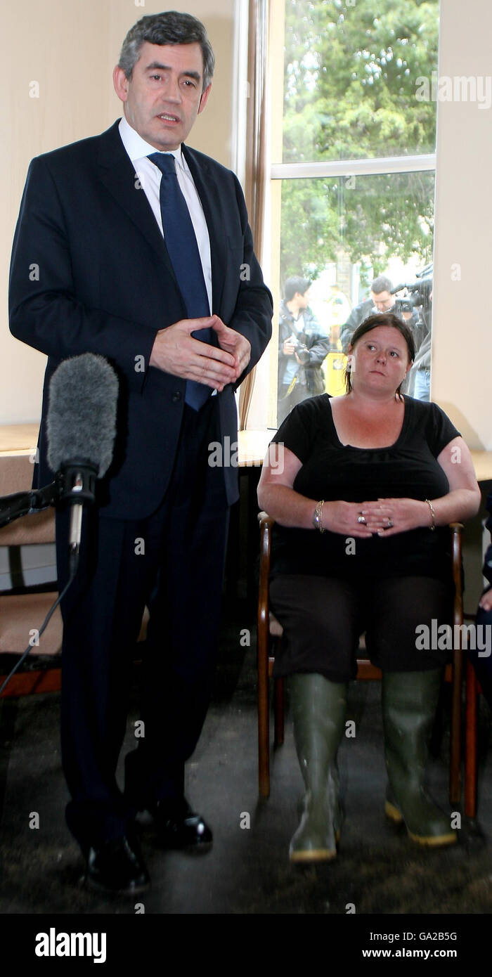Britain's Prime Minister Gordon Brown during a visit to Toll Bar, near ...