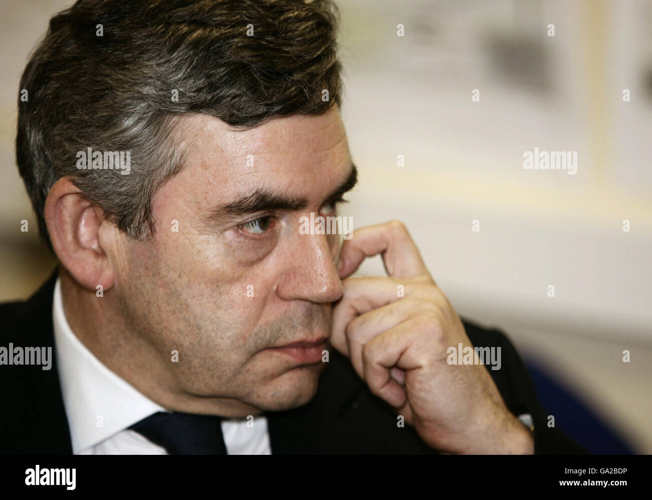 Britain's Prime Minister Gordon Brown during a visit to Calvert Lane ...