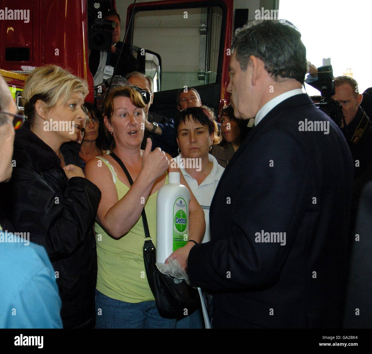 Britain's Prime Minister Gordon Brown meets local residents during a ...