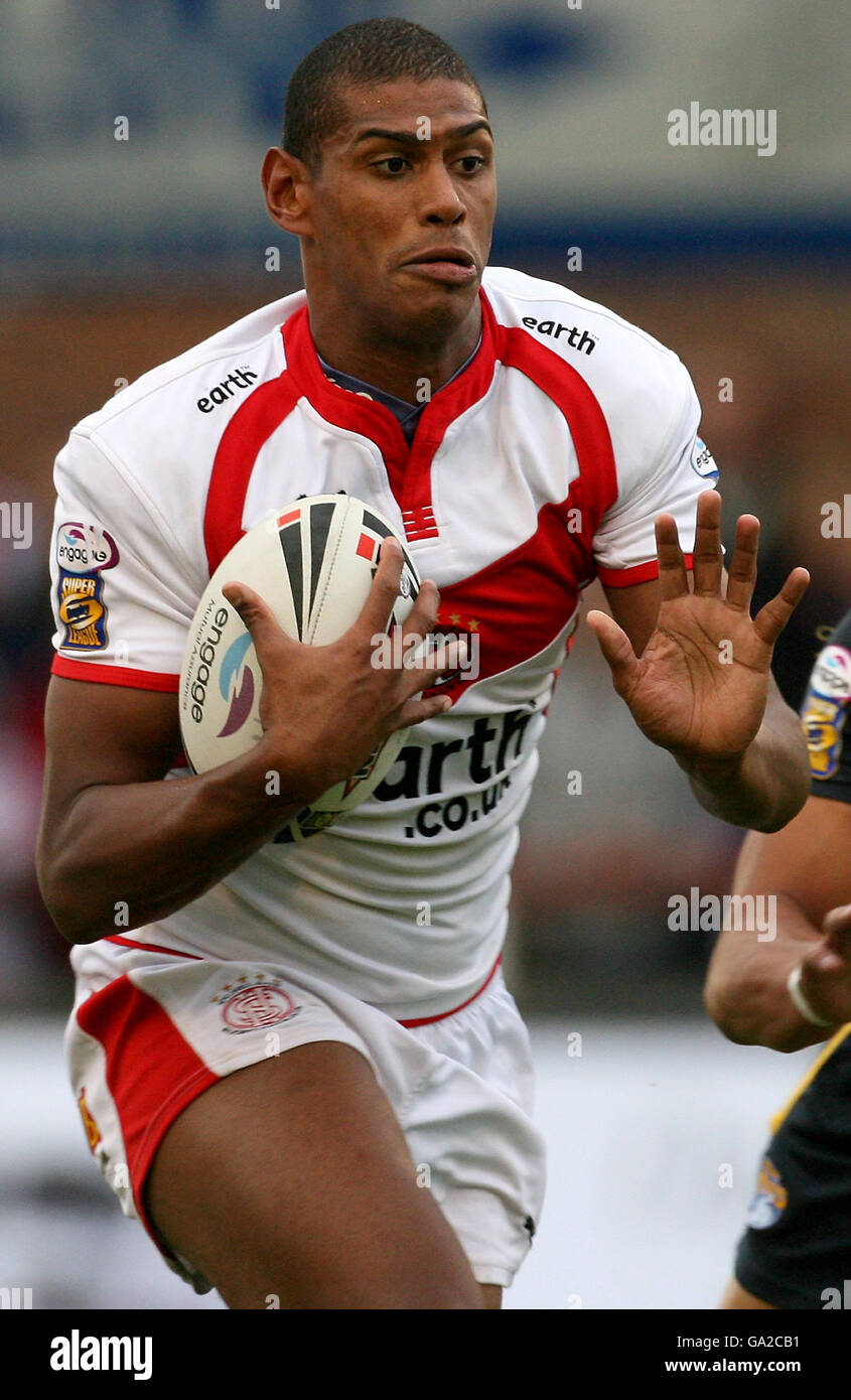 St Helens's Leon Pryce during their Superleague match at Knowsley Road ...