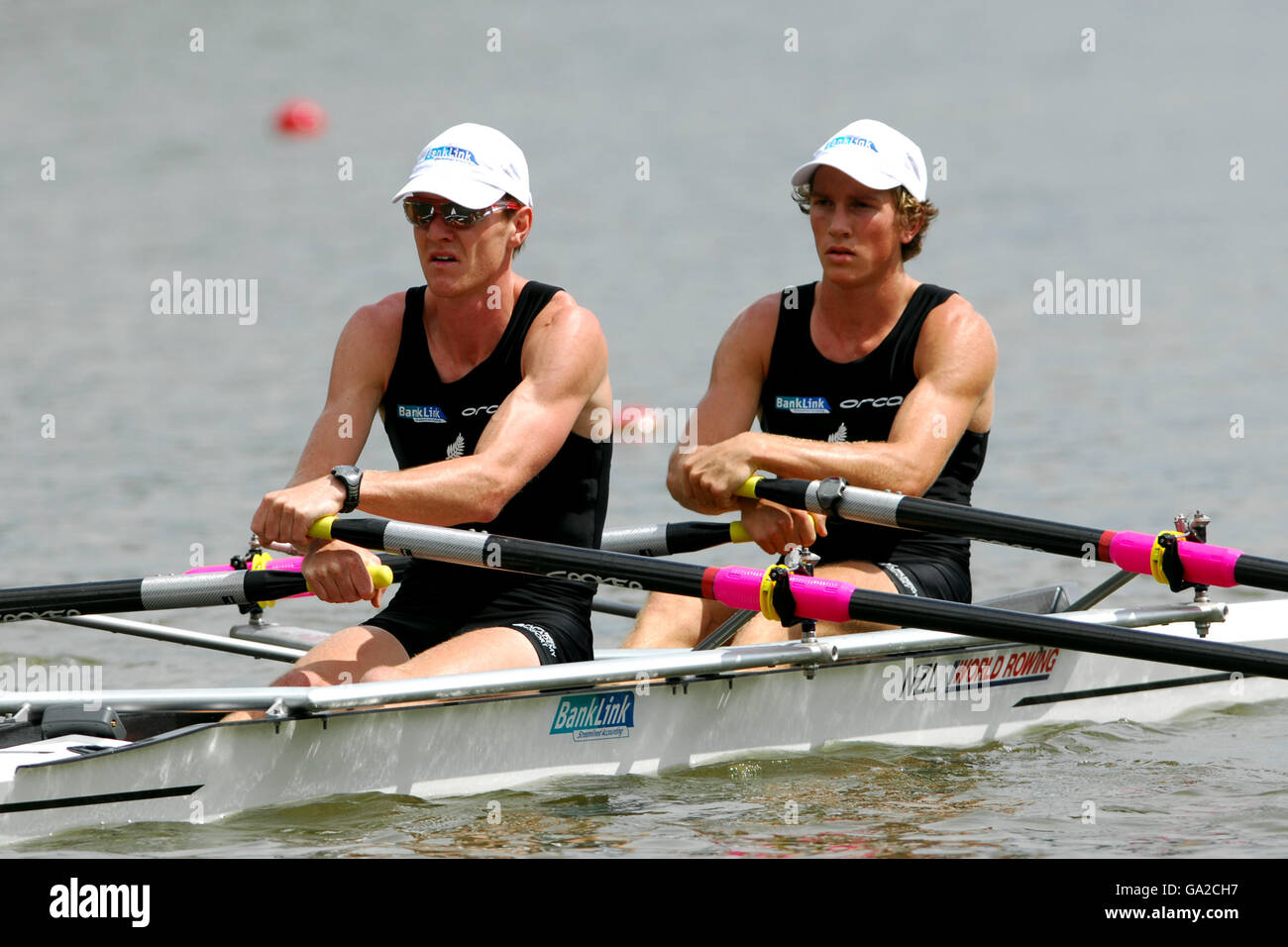 New Zealand's Peter Taylor (left) and Graham Oberlin-Brown compete in ...