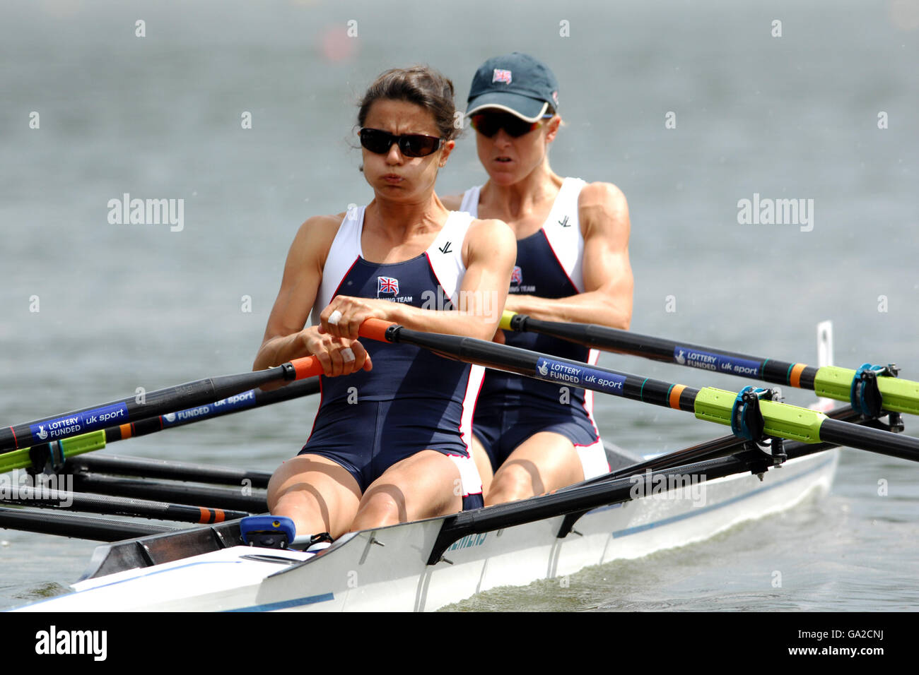 Great Britain's Hester Goodsell (left) and Helen Casey compete in the ...