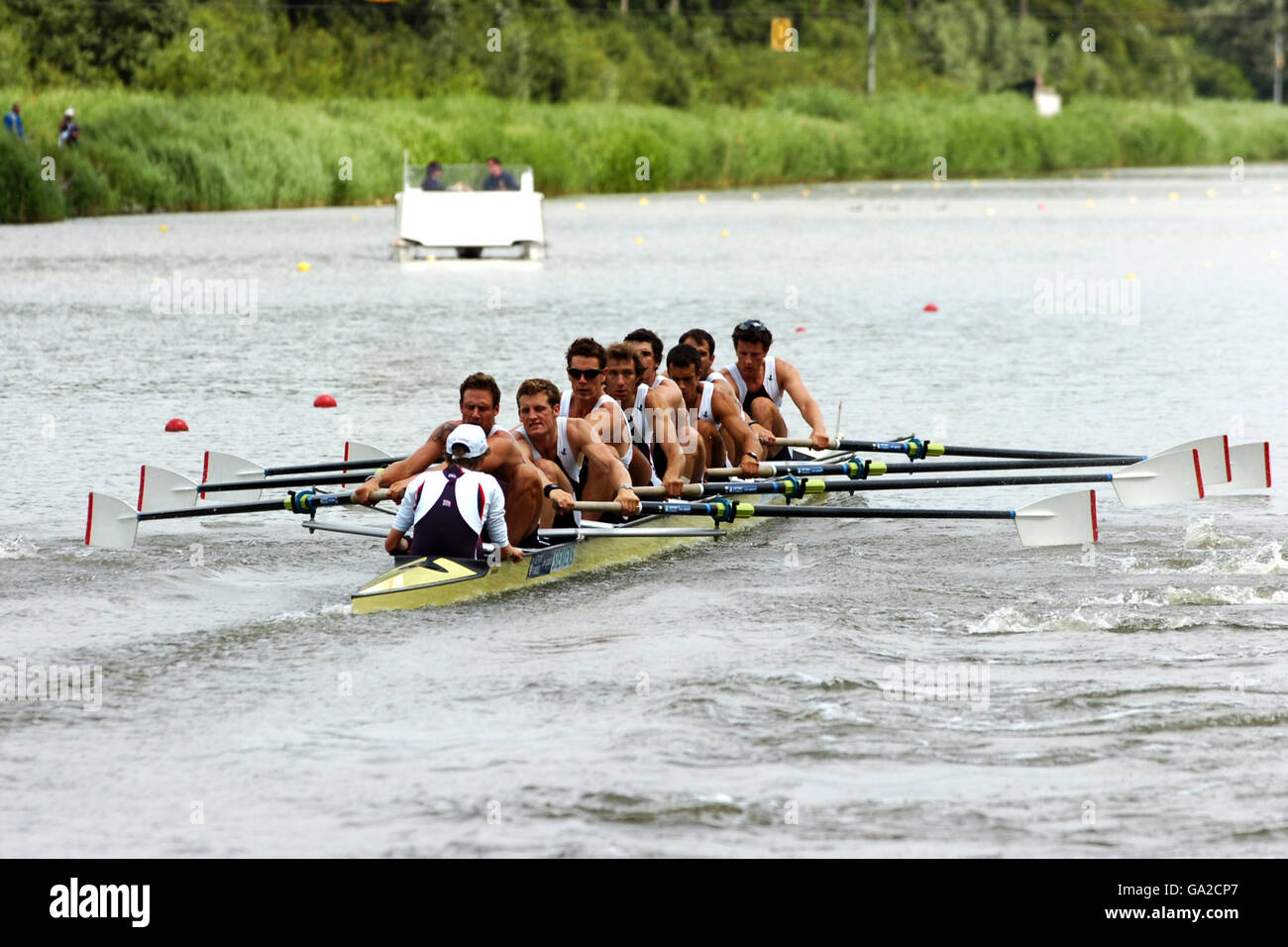 (front to back) Great Britain's Acer Nethercott, Alastair Heathcote ...