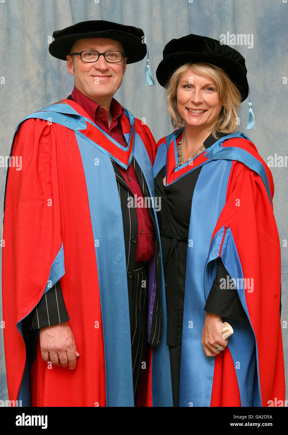 Husband and wife Adrian Edmondson and Jennifer Saunders both receive an ...
