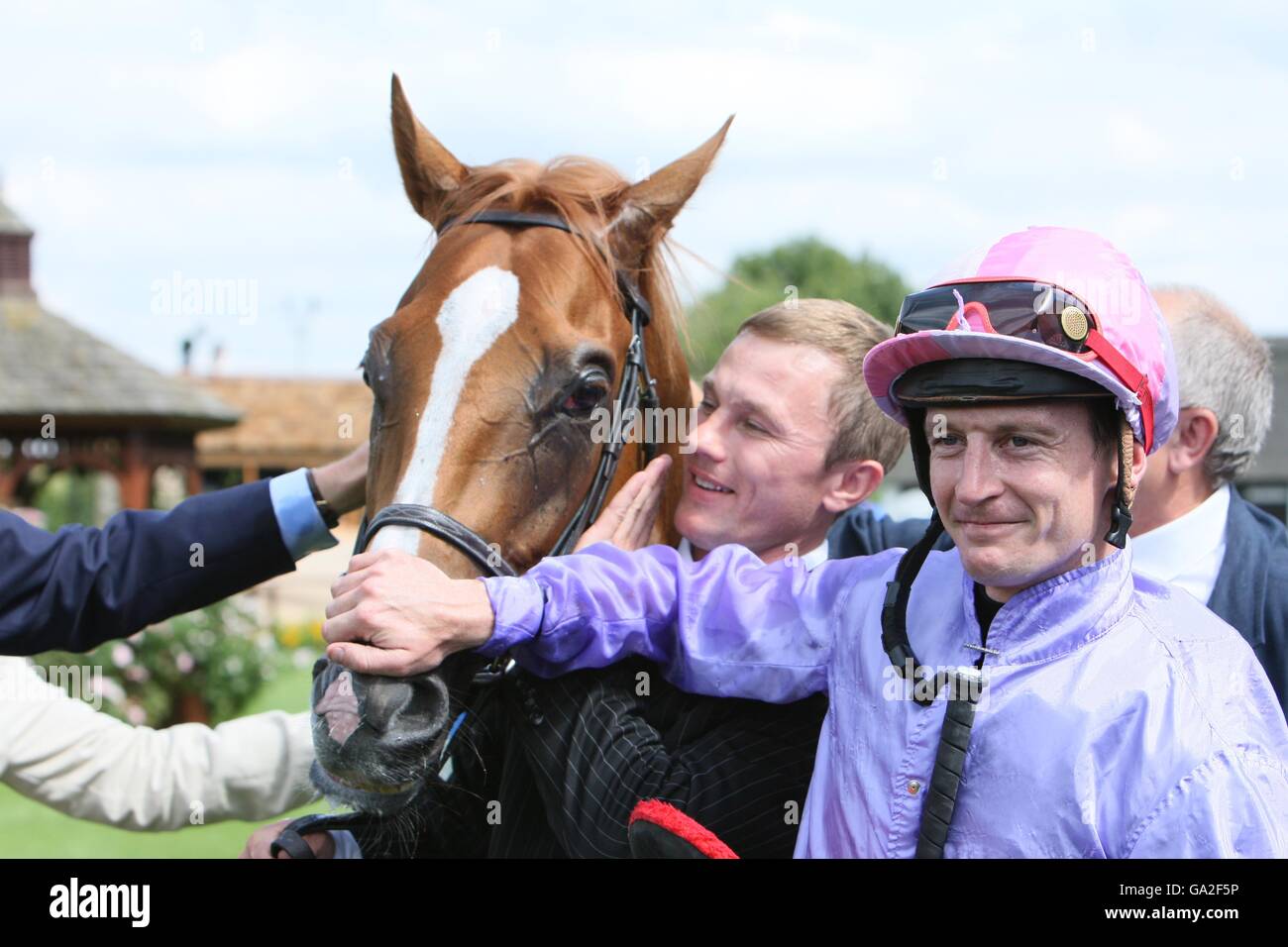 Sakhees Secret and Jockey Steve Drowne celebrate winning the Darley ...
