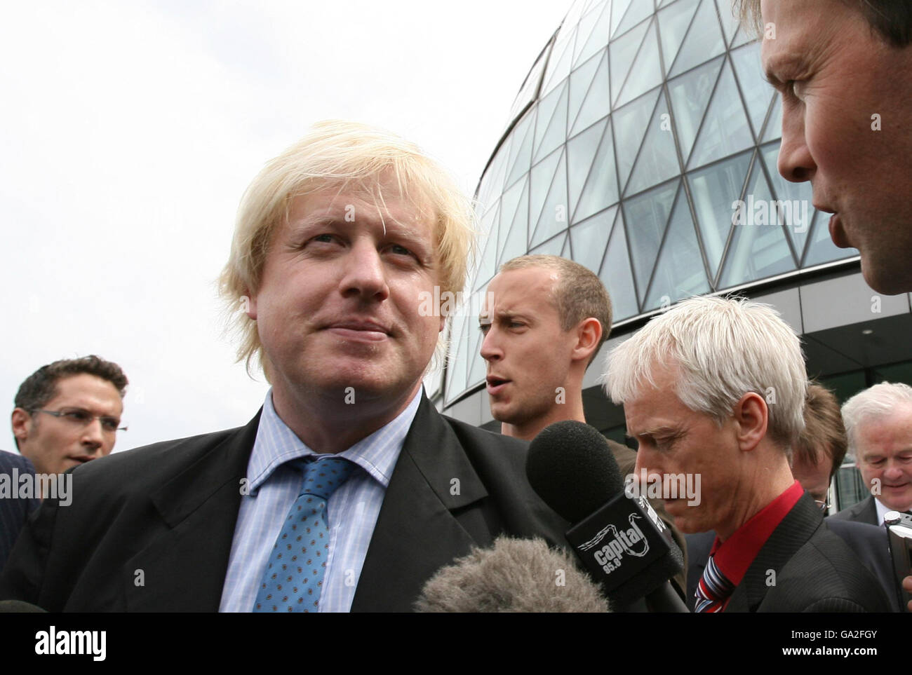 Boris johnson outside city hall in central london hi-res stock ...