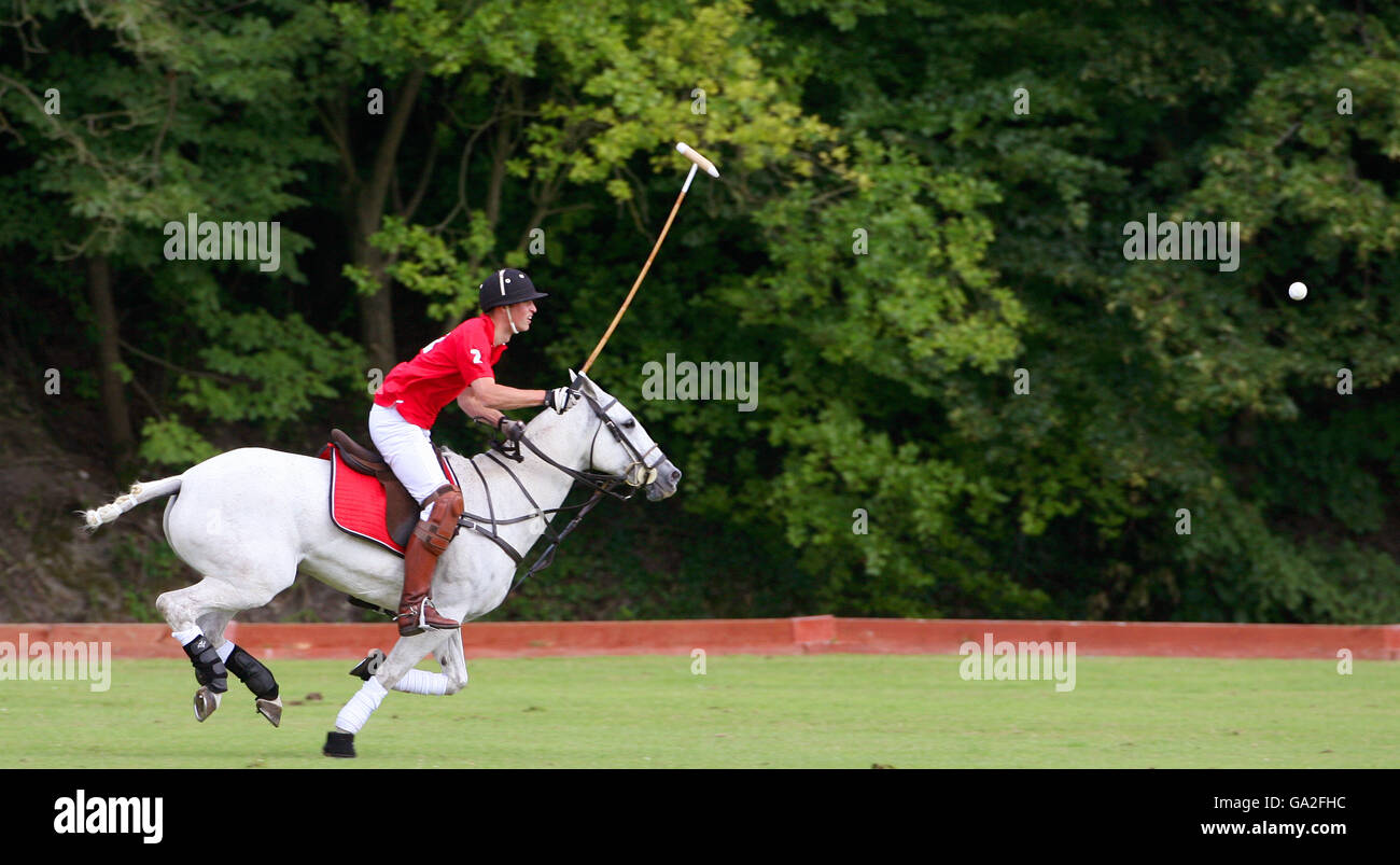 Prince William competes in the Rundle Cup Polo match at Tidworth Polo ...