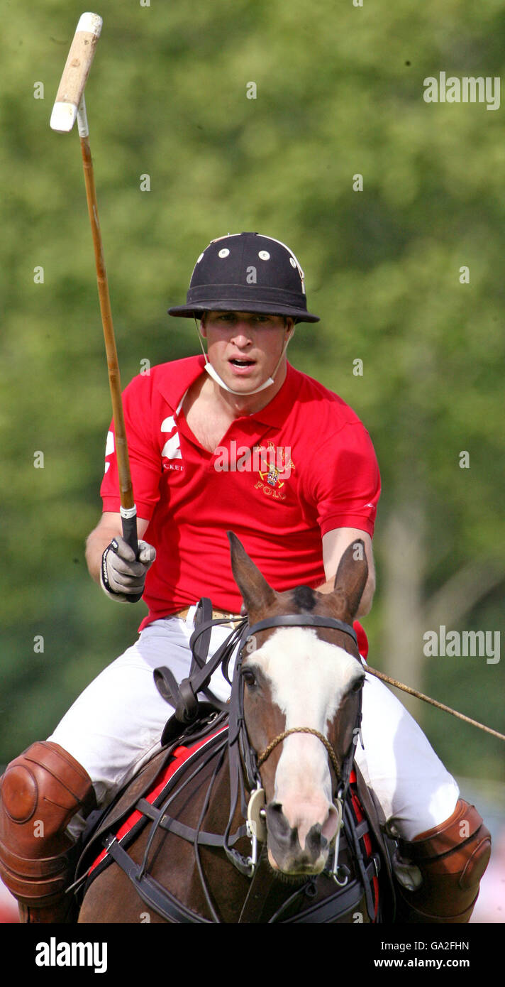 Prince William competes in the Rundle Cup Polo match at Tidworth Polo ...
