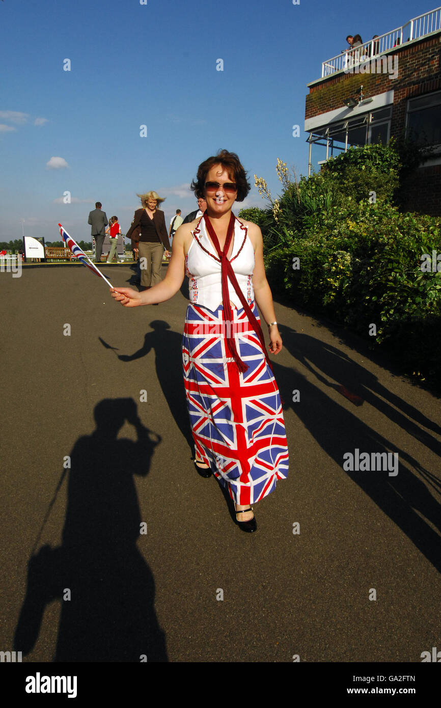 A spectator enjoys the atmosphere during the Best of British night ...