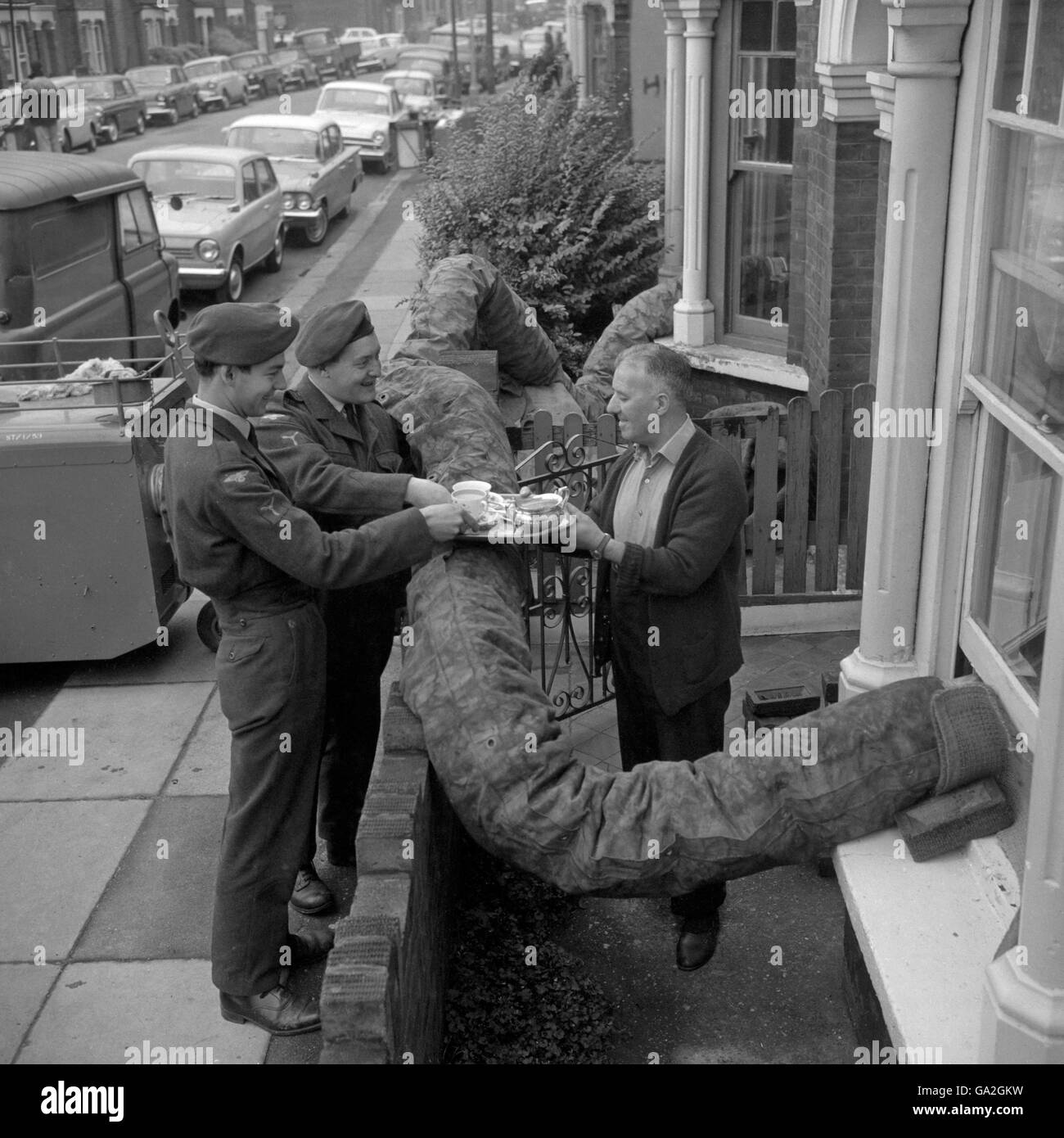 Weather - Flooding Help - RAF Personnel Tea Break - Lewisham Stock ...