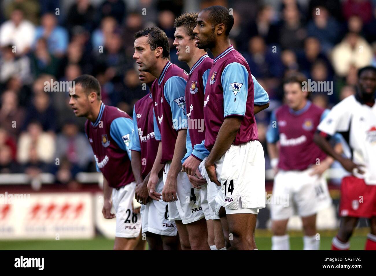 (L-R) West Ham United's Laurent Courtois, Trevor Sinclair, Don ...