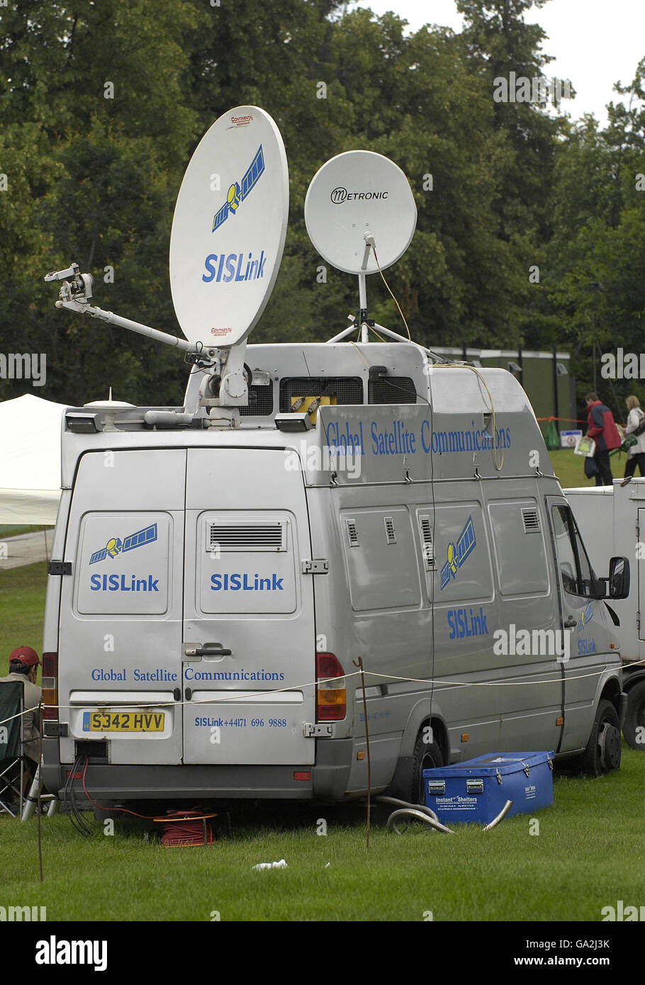 TV Broadcast vehicles Stock Photo - Alamy