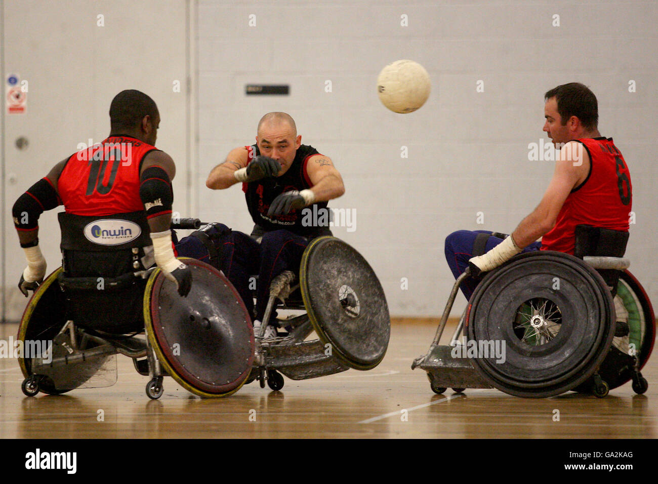 Match action during the wheelchair rugby national finals hi-res stock ...