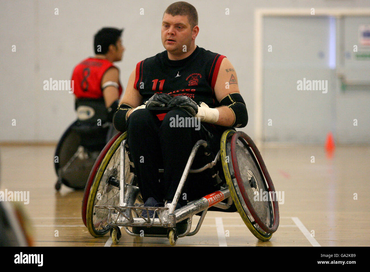 Richard davies in action during the wheelchair rugby national finals hi ...