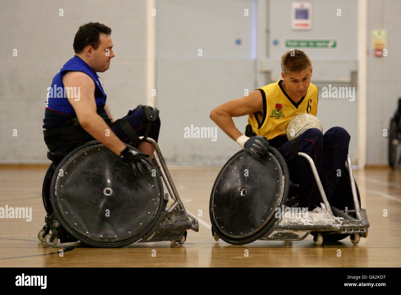 Steve Brown (right) and Ross Morrison in action during the Wheelchair ...