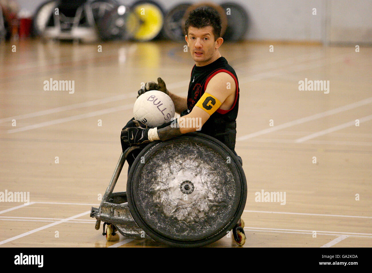 Alan Ash in action during the Wheelchair Rugby National Finals Stock ...