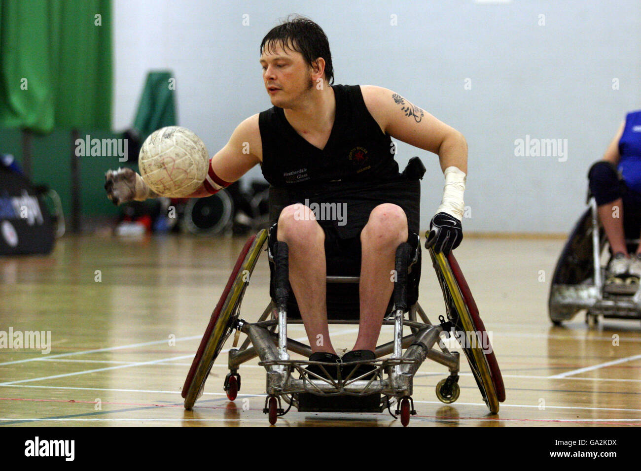 Jason Roberts in action during the Wheelchair Rugby National Finals ...