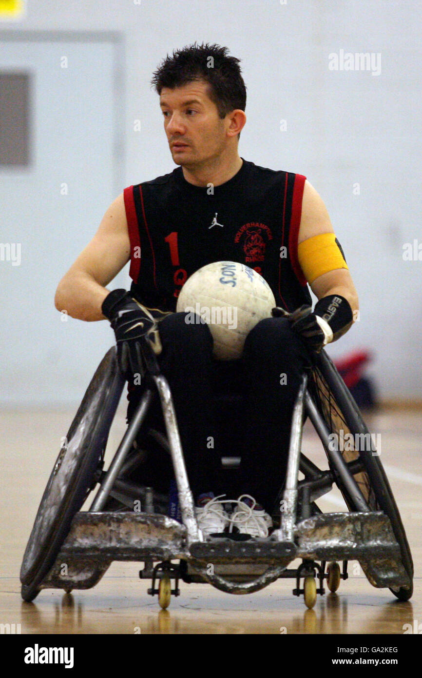 Alan Ash in action during the Wheelchair Rugby National Finals Stock ...