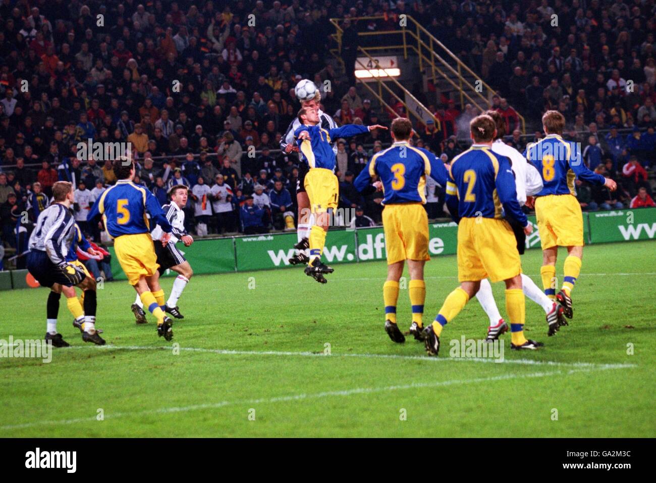 Germanys marko rehmer heads the third goal hi-res stock photography and ...