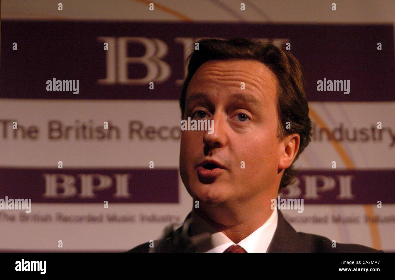 David Cameron at the British Phonographic Industry Stock Photo - Alamy