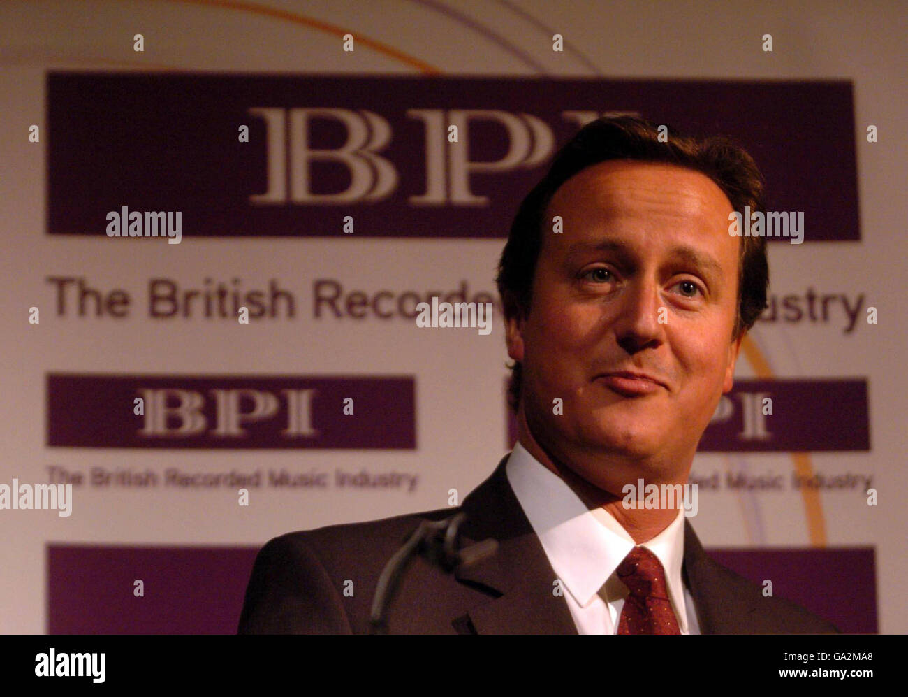 David Cameron at the British Phonographic Industry Stock Photo - Alamy
