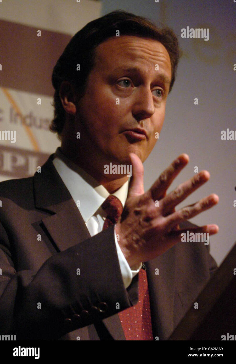 David Cameron at the British Phonographic Industry Stock Photo - Alamy