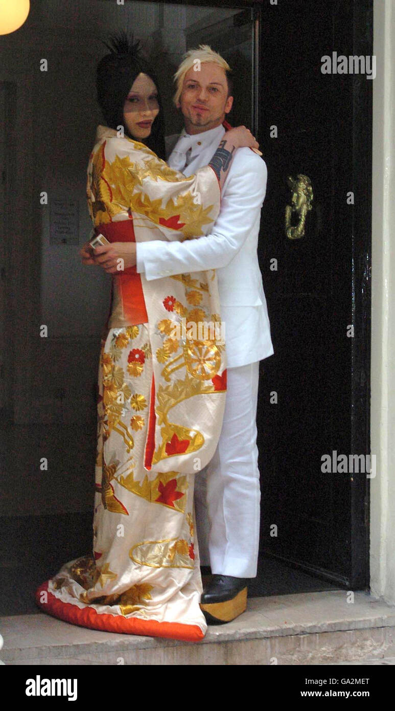 Pete Burns and Michael Simpson at their civil partnership ceremony at ...