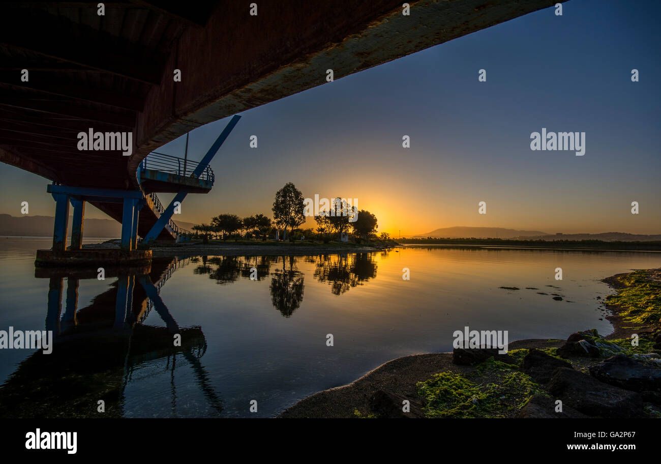 sunset and reflection Stock Photo - Alamy