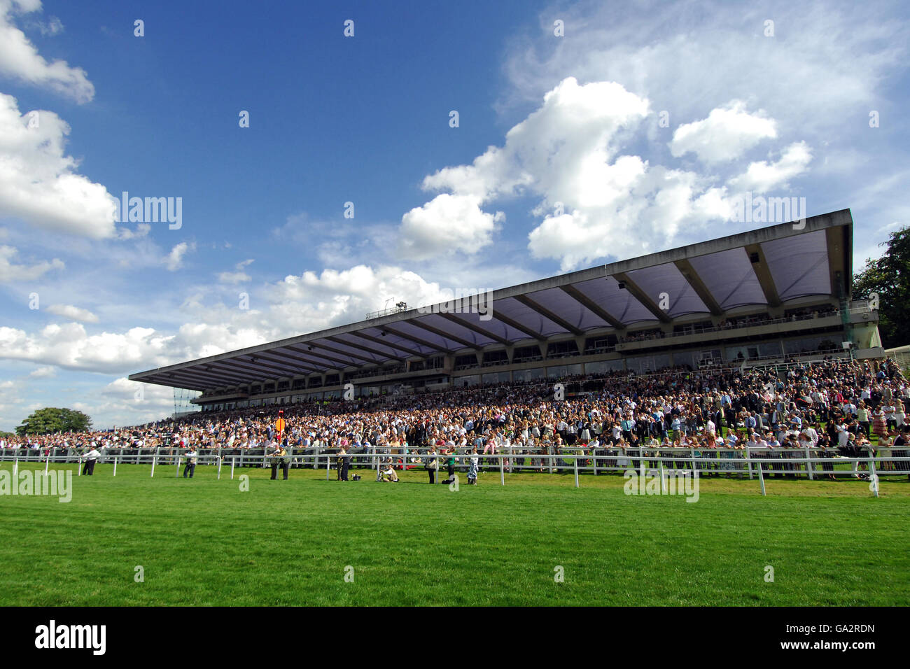 General view of the main grandstand at sandown racecourse hi-res stock ...